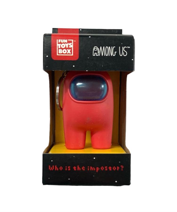 LLAVERO AMONG US FUN TOYS BOX WHO IS THE IMPOSTOR? NEGRO